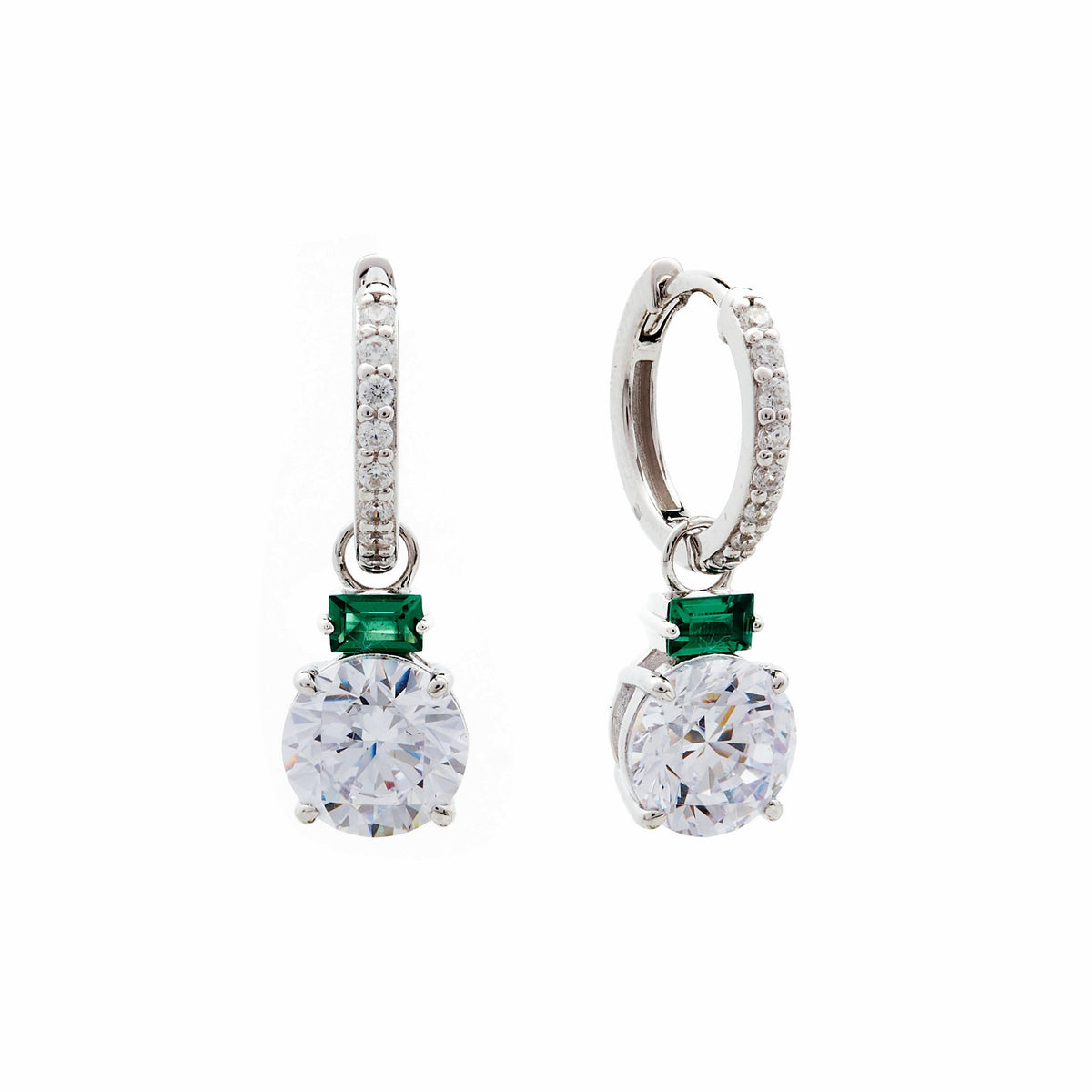 Sybella - Robyn Silver Cubic Drop Earrings - Duo Jewellery