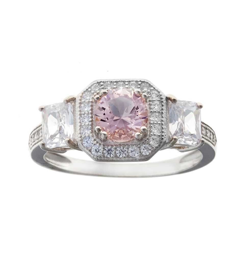Sybella Morganite and Clear stone ring - Duo Jewellery